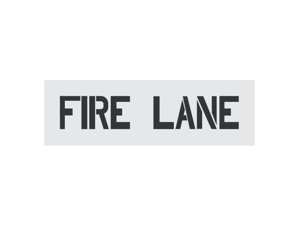 4-Inch Fire Lane Stencil - StencilMax